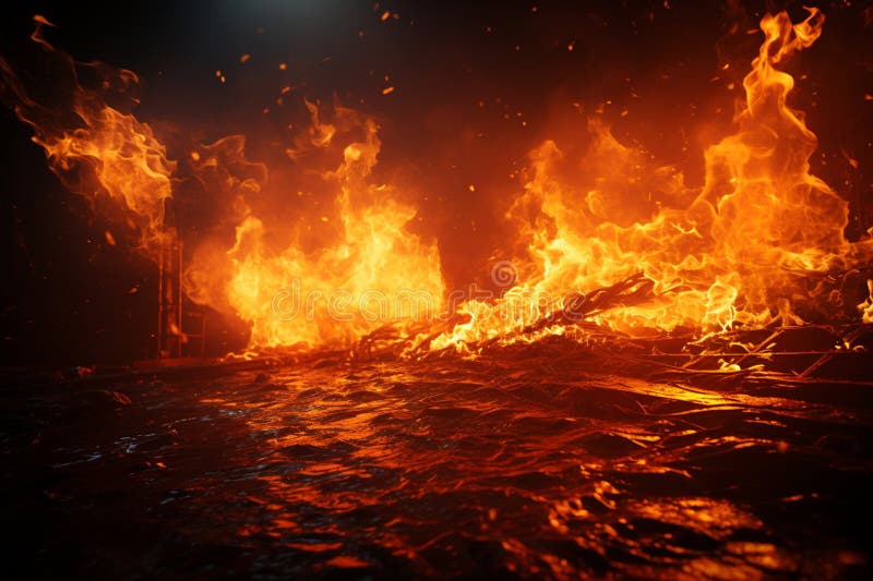 Fiery Blast Full-frame Searing Heat Stock Illustration - Illustration ...