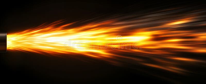 Fiery Blast Glowing Energy Stream Powerful Jet Engine Thrust Abstract ...