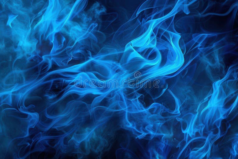 Fiery Blue Blaze. Dynamic Fire and Light Abstract Stock Illustration ...