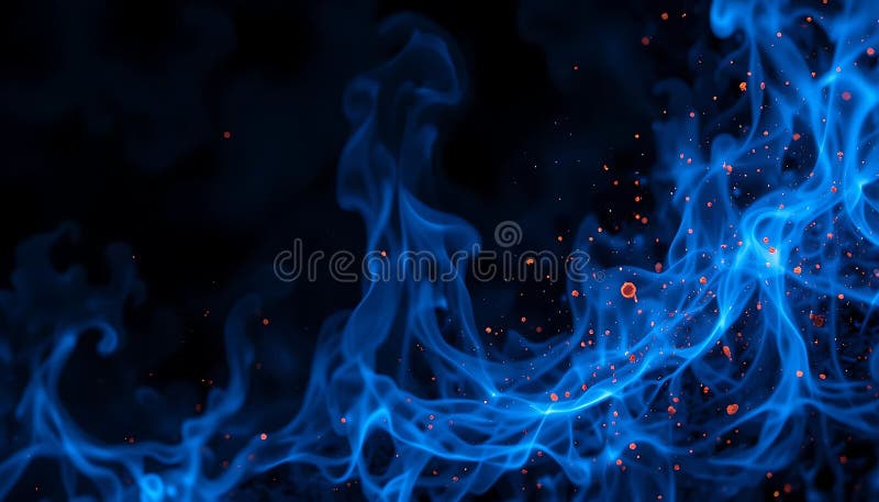 Fiery Blue Embers: Abstract Fire Texture for Design Projects. Perfect for Banners, Flyers, and ...