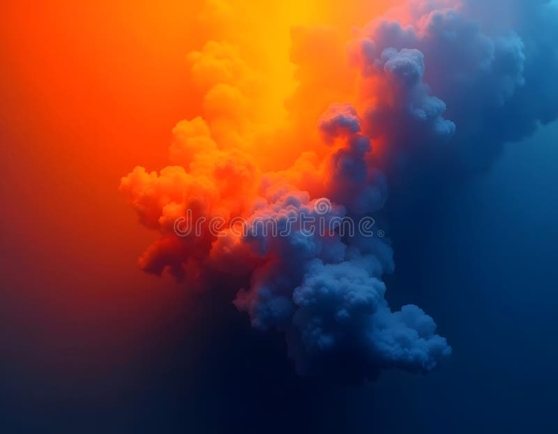 Fiery Cloudscape Dramatic Sunset Hues Abstract Art Stock Photos - Free ...