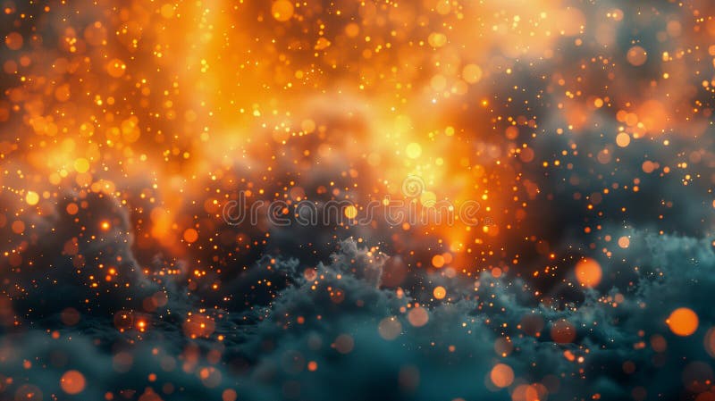 Fiery Bokeh with Smoky Background Stock Illustration - Illustration of ...