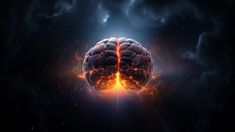 Flaming brain cartoon stock vector. Illustration of textured - 38039018