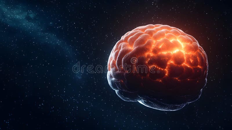 A Fiery, Brain-shaped Object Explodes in the Vast Expanse of Space, Its ...