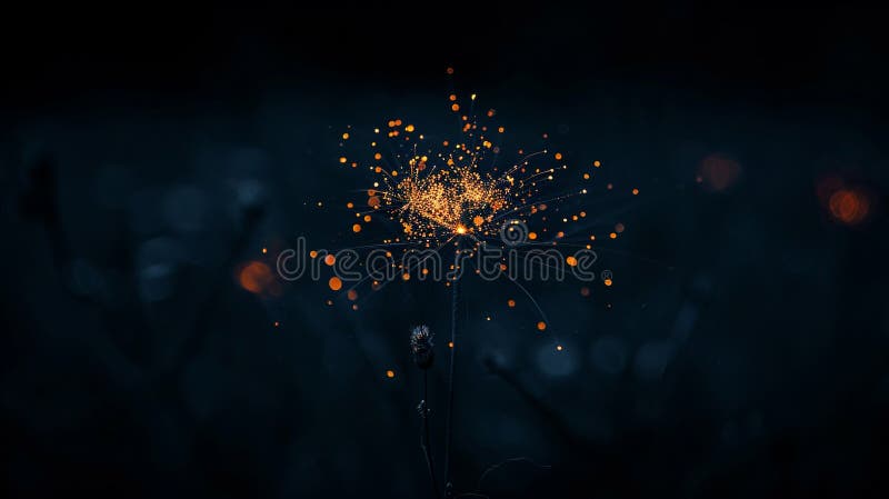 A Fiery Burst of Light Against a Dark Night, Ethereal Glow: a Sparkling ...