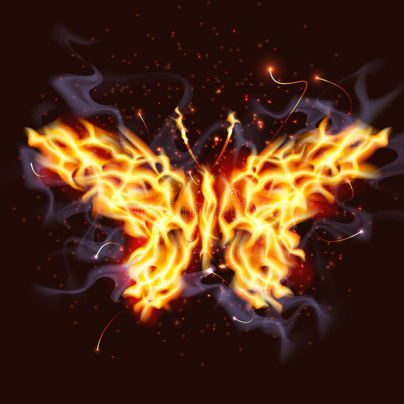 Fairy fire butterfly stock illustration. Illustration of elegance ...