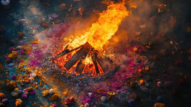 Fiery Campfire stock photo. Image of flames, magic, colorful - 362140468
