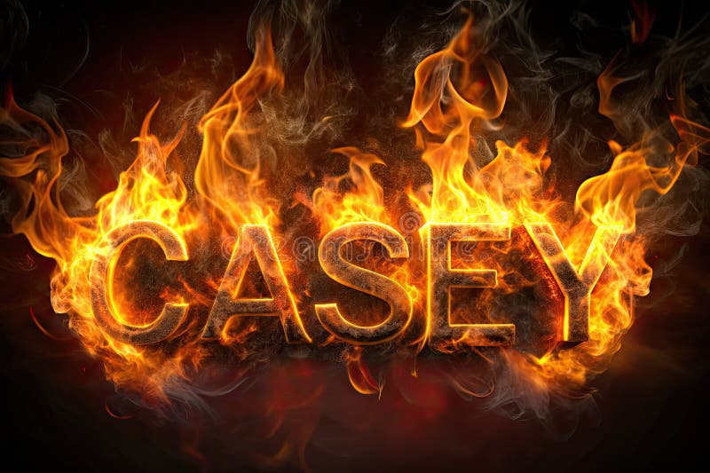 Fiery Casey Name Art a Glowing Abstract Design Inspired by LowLight ...