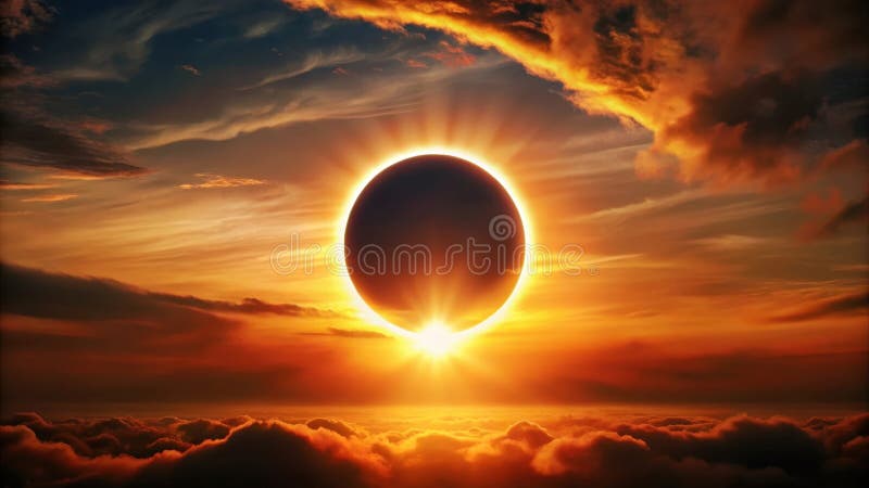 Fiery Celestial Event a Stunning Display of a Total Solar Eclipse Over ...