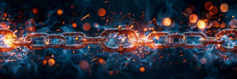 Fiery Chains Symbol of Unwavering Strength in the Face of Challenges, a ...