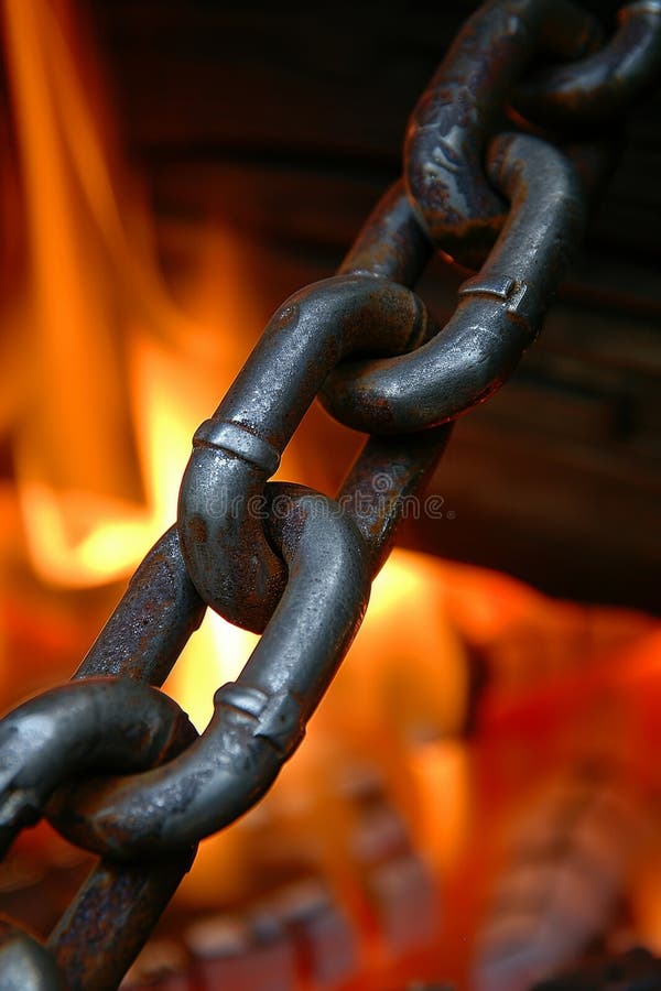 Fiery Chains Symbolize Resilience in Adversity, Embodying Unyielding ...