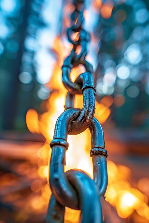 Fiery Chains Symbolize Resilience in Adversity, Embodying Unyielding ...