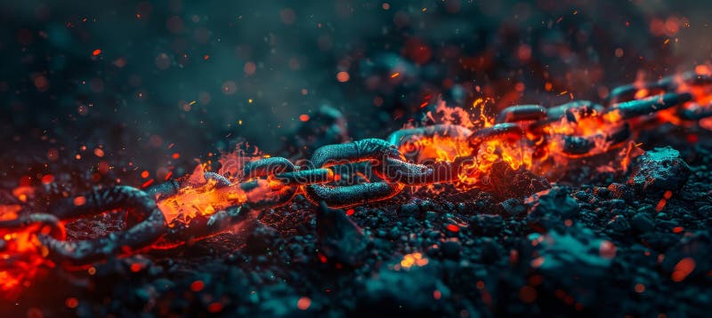 Fiery Chains Symbolize Resilience and Strength Against Adversity ...