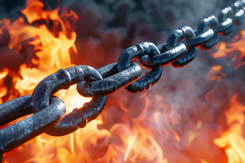 Fiery Chains Symbolize Resilience and Strength in the Face of Adversity ...