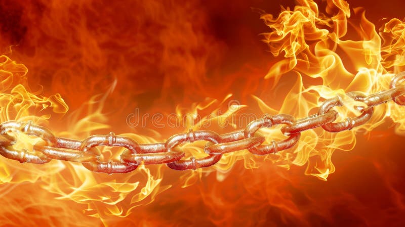 Fiery Chains Symbolizing Unyielding Strength and Resilience in ...