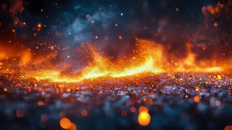 Fiery, Chaotic Scene with Glowing Orange and Yellow Clouds, Resembling ...