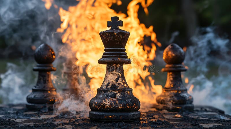 Fiery Chess Battle stock image. Image of move, player - 362281229