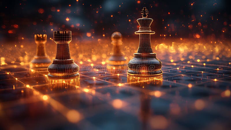Fiery Chessboard Strategy Game, Digital, Competition, Glow, Abstract ...