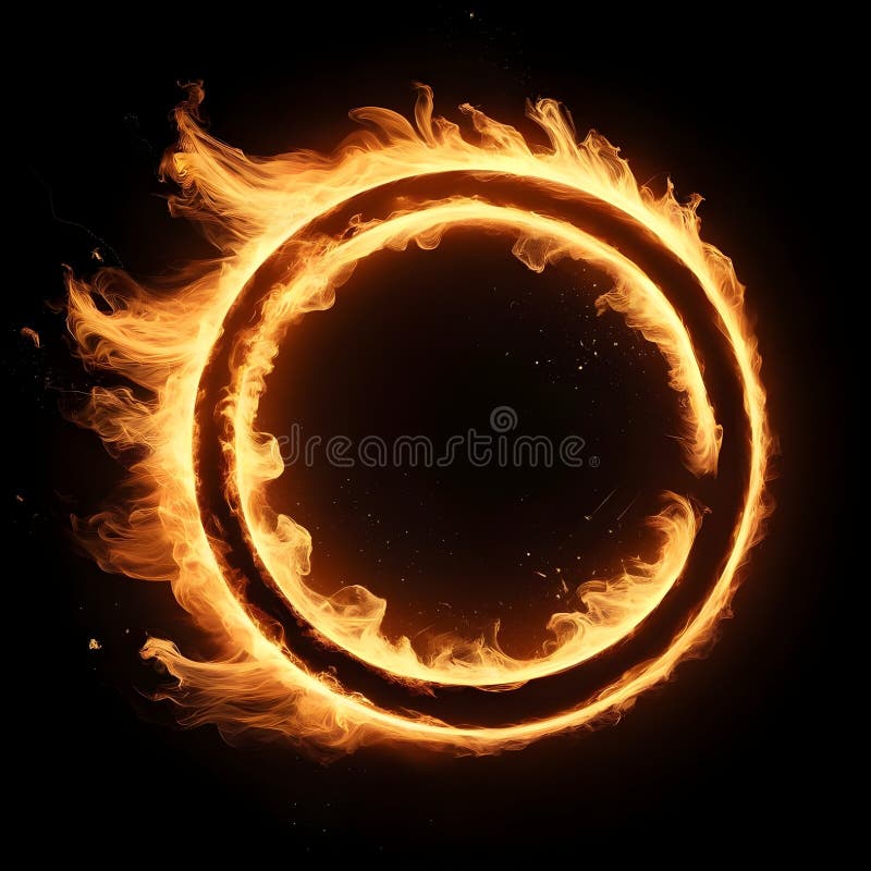 Fiery Circle Frame Abstract Background Design Stock Illustration ...