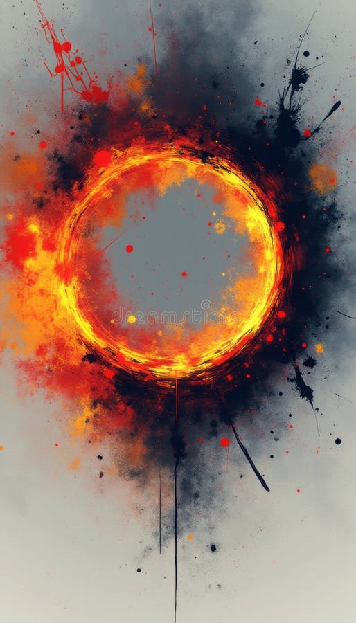 Fiery Circular Explosion Color Energy Stock Photos - Free & Royalty ...