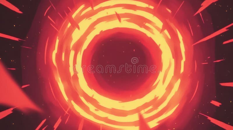 A Fiery Circular Vortex with Dynamic Energy Bursts Radiating Outward ...