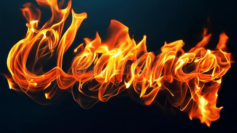 "Fiery Clearance Text Animation with Dynamic Flame Effects Stock Video ...