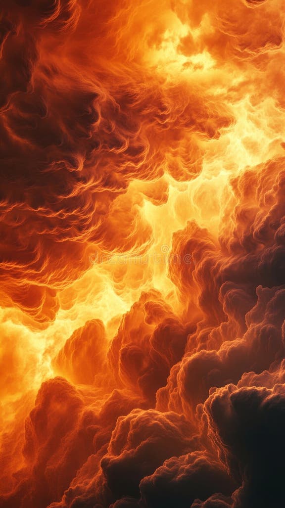 Fiery Clouds with Dramatic Lighting, Abstract Nature Concept Stock ...