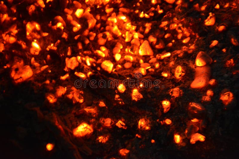 Fiery Coals stock photo. Image of bonfire, night, yellow - 234809064