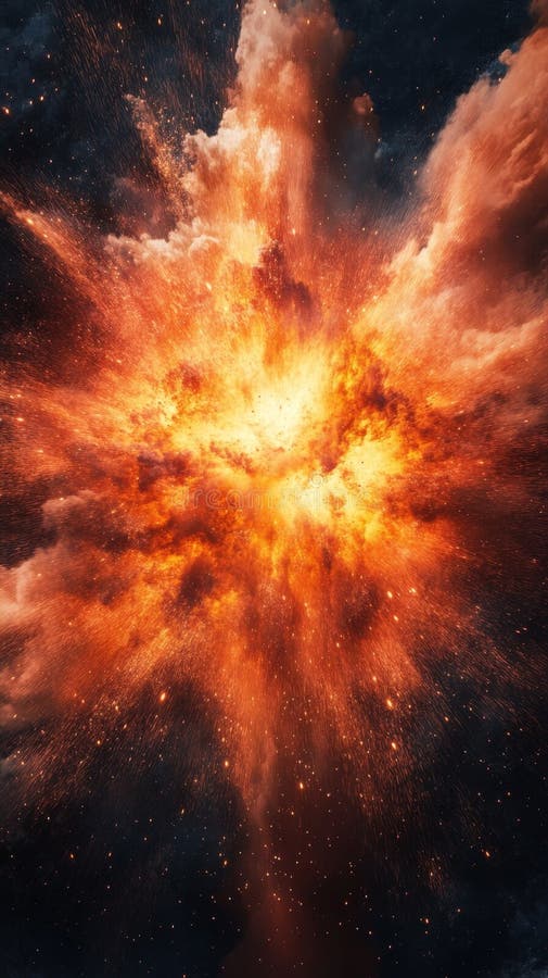 Fiery Color Explosion Supernova - Vertical Phone Wallpaper Stock ...
