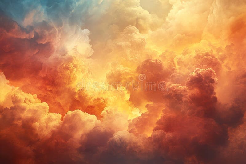 A Fiery Color Smoke Background with Explosive Clouds of Red, Yellow ...