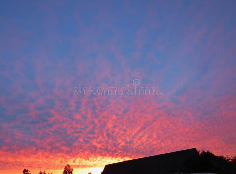 Fiery Colors of the Sunset in the Evening Sky Stock Image - Image of ...