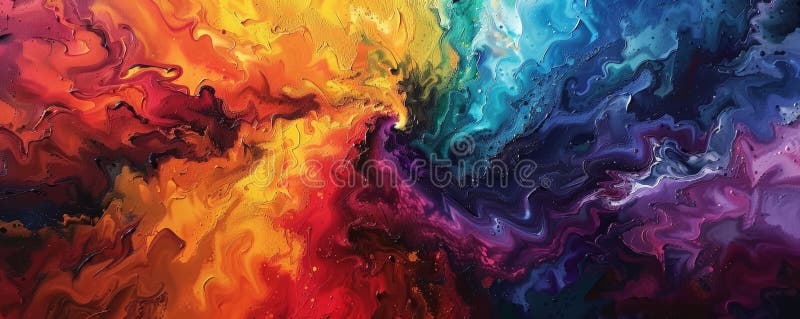 Fiery and Cool Tones in Fluid Abstract Stock Illustration ...