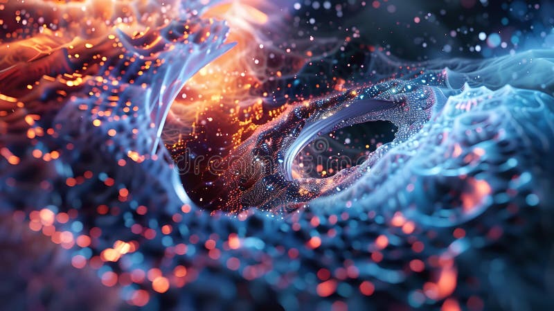 Abstract Elemental Contrast, Fire and Water Swirl, Dynamic Visual ...
