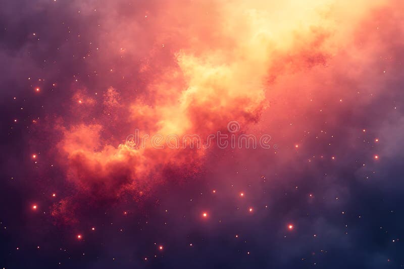 Cosmic Fire Burning in the Vast Expanse of the Universe Stock ...