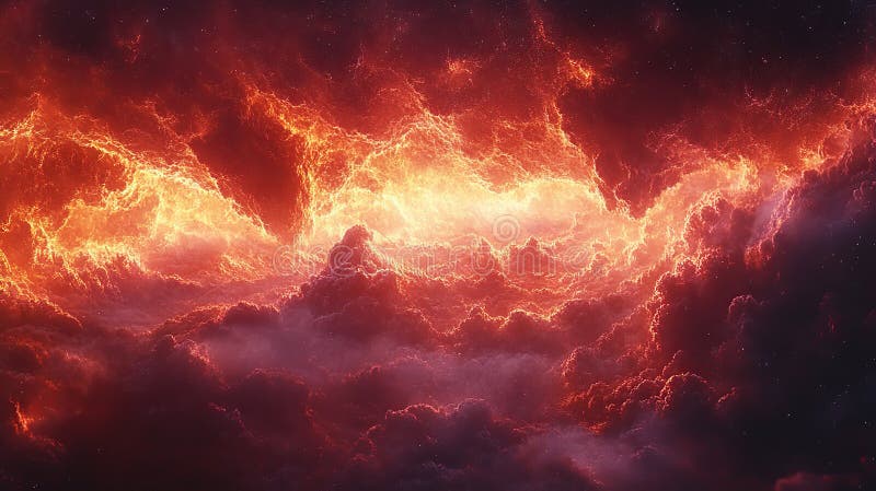 Fiery Cosmic Cloudscape, Nebula, Space, Fiery Texture, Background ...