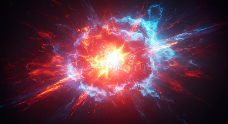 Fiery Cosmic Collision: a Stunning Visual of Celestial Energy Stock ...