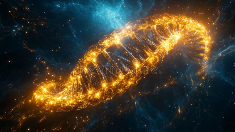 Fiery Cosmic DNA Helix in a Nebula Stock Image - Image of celestial ...