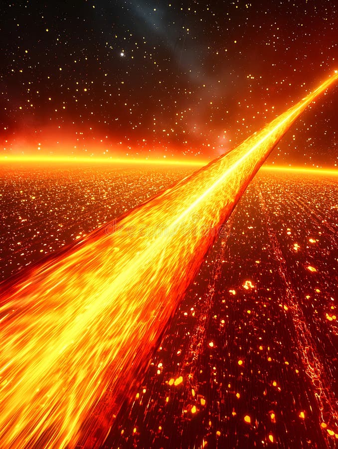 Fiery Cosmic Eruption Illuminating the Void Stock Illustration ...