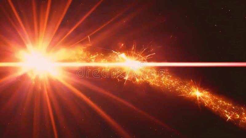 Fiery Cosmic Explosion with Bright Rays and Sparks Stock Footage ...
