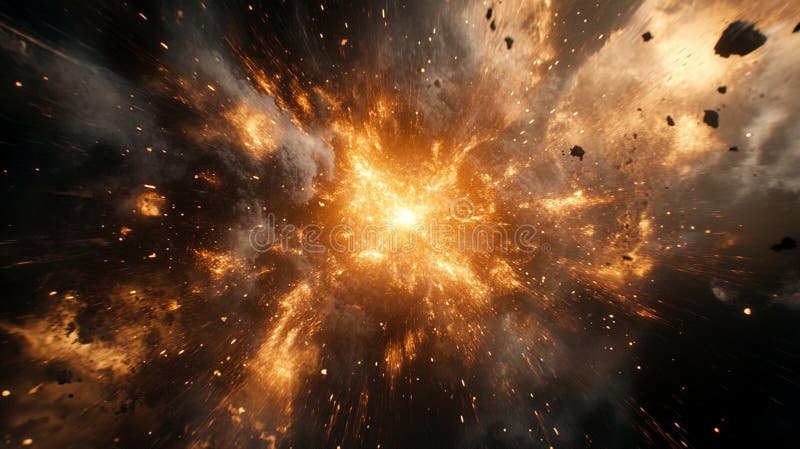 Fiery Cosmic Explosion Bright Starburst Galactic Nebula Intense Energy ...