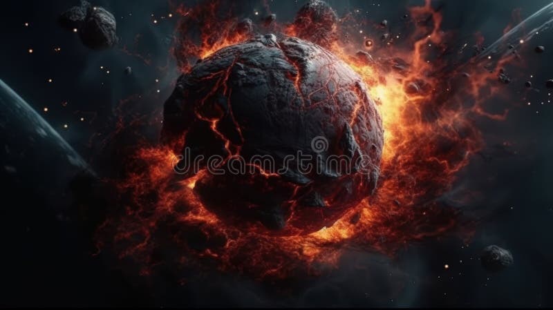 A Fiery Cosmic Explosion. Created by Generative Artificial Intelligence ...