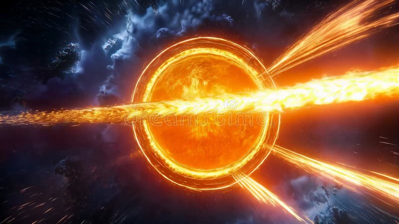 A Fiery Cosmic Explosion Illuminating the Vast Universe Stock Video ...