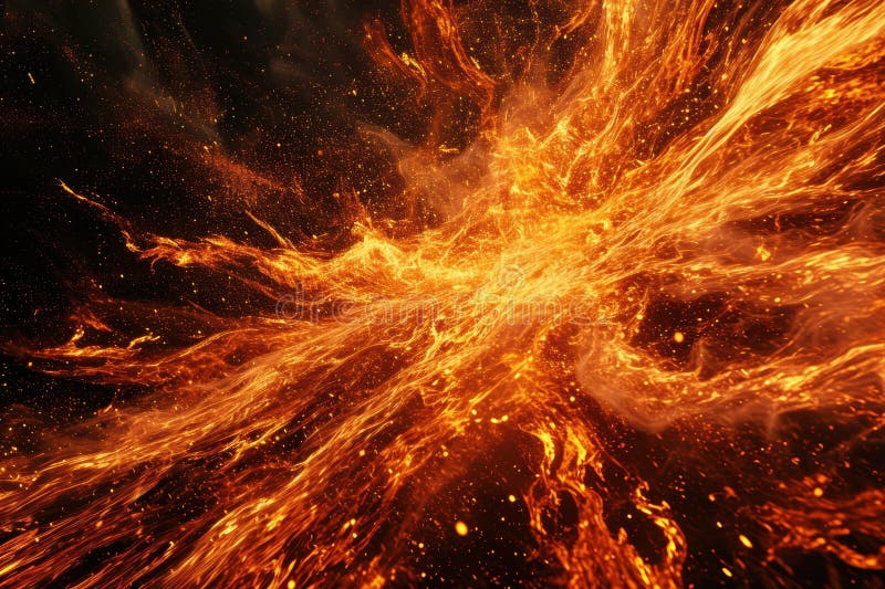 Fiery Cosmic Explosion in Space Stock Illustration - Illustration of ...