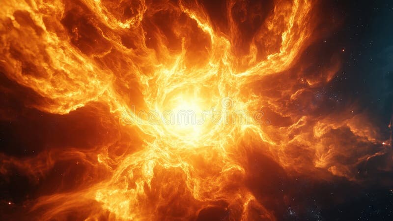 Fiery Cosmic Explosion in Space, Glowing Brightly Against a Dark ...