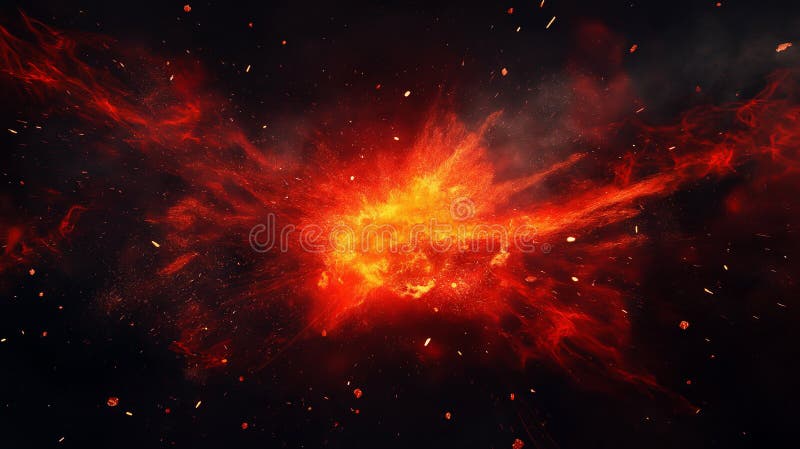 Fiery Cosmic Explosion in Space Stock Illustration - Illustration of ...