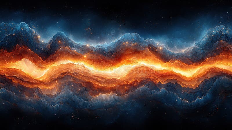 Fiery Cosmic Landscape, Nebula Texture, Space Background, Digital Art ...
