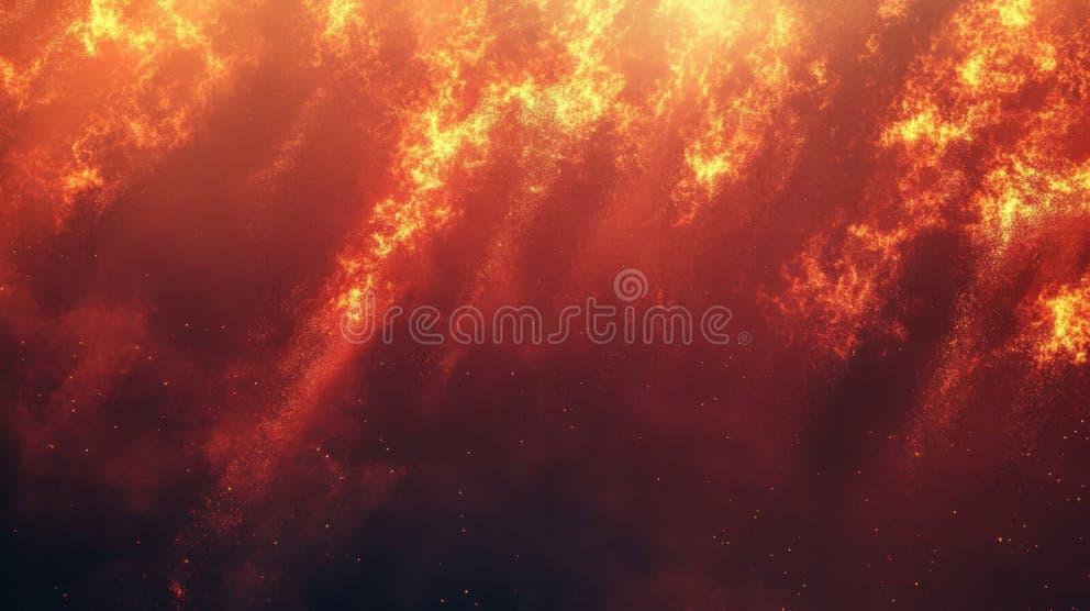 Fiery Cosmic Nebula: Red Orange Galaxy Background Stock Illustration ...