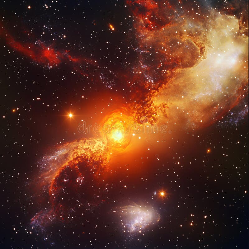Fiery Cosmic Nebula Space Background- Bright Stars High Quality Image ...