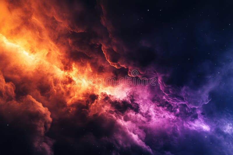 Fiery Cosmic Nebula with Vibrant Colors in Deep Space, AI Generative ...