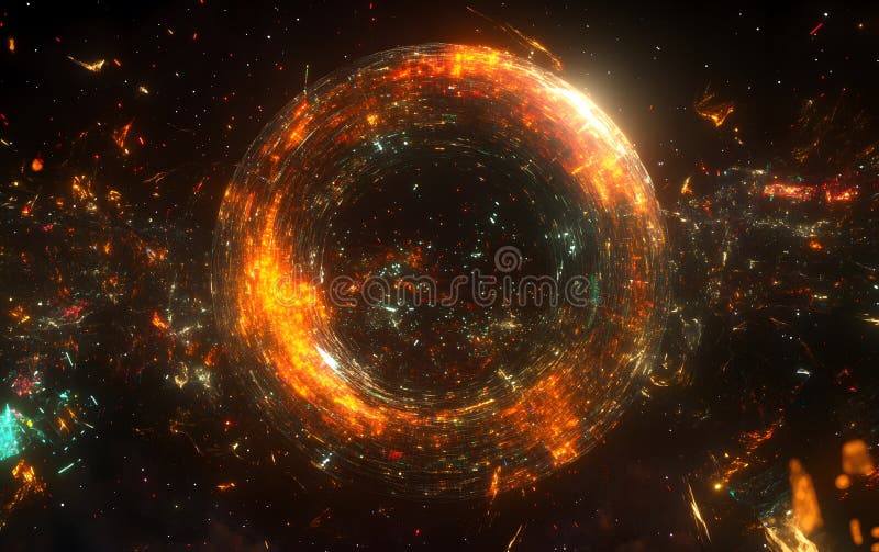 Fiery Cosmic Ring Abstract Background Nebula Royalty Free Image Stock ...